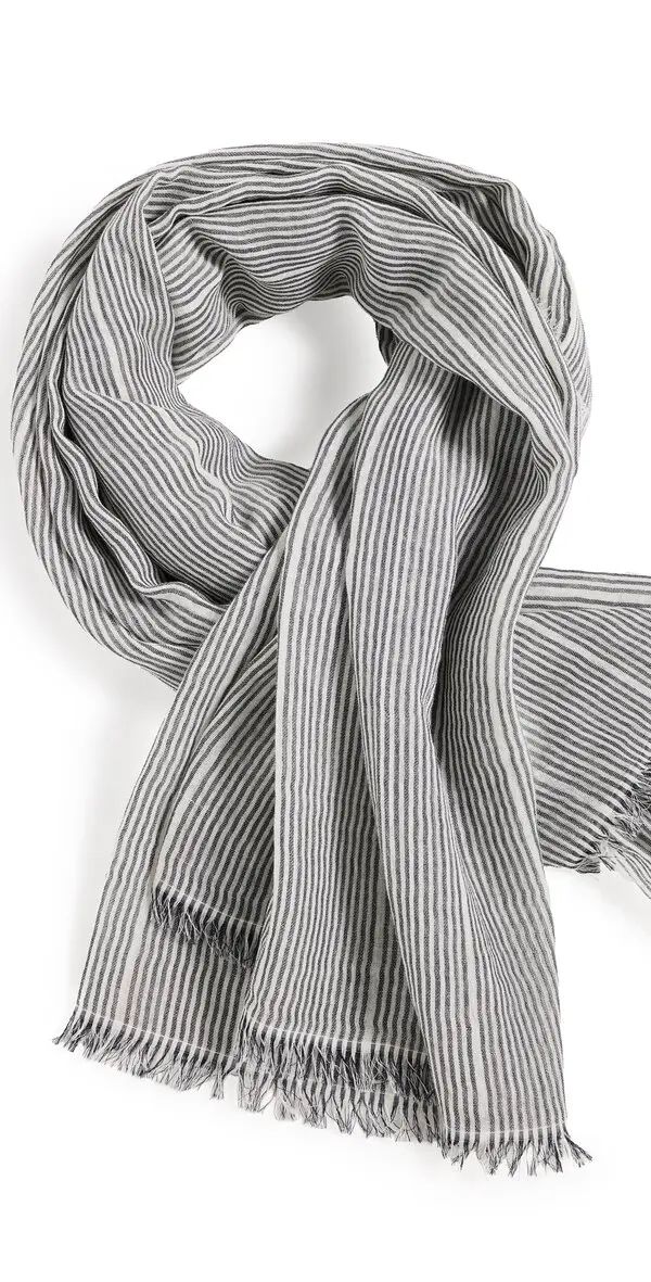 Vince Cotton Micro Stripe Scarf