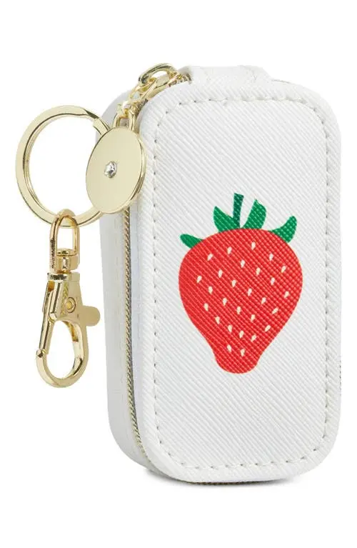 Nordstrom Mini Travel Jewelry Case Key Chain - Cream Strawberry