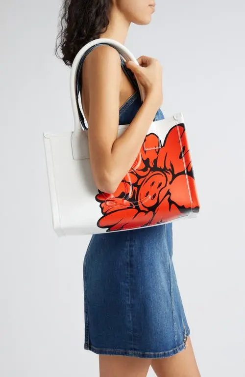 CHRISTIAN LOUBOUTIN X Shun Sudo Small My Side Button Flower Leather Tote