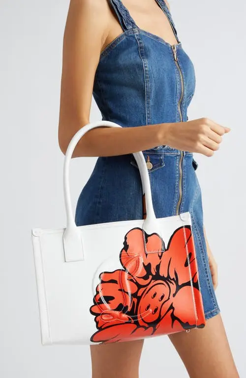 CHRISTIAN LOUBOUTIN X Shun Sudo Small My Side Button Flower Leather Tote