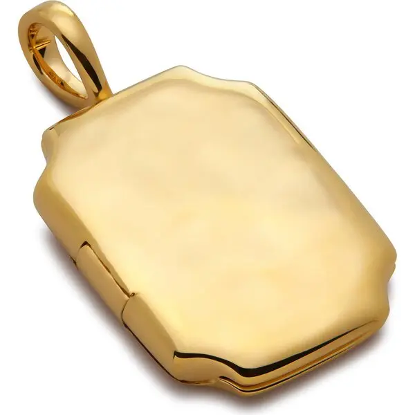 Monica Vinader Signature Locket Pendant - Yellow Gold