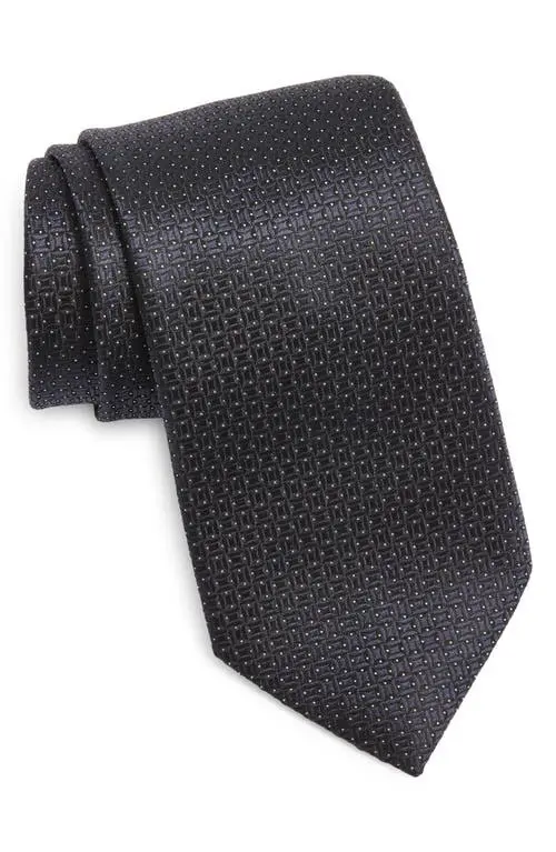 Zegna Fili Geometric Jacquard Tie - Navy