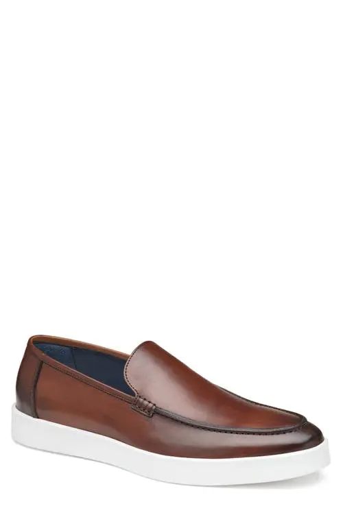 Johnston & Murphy Collection Bolivar Moc Toe Slip-on Sneaker - Brown Italian Calfskin