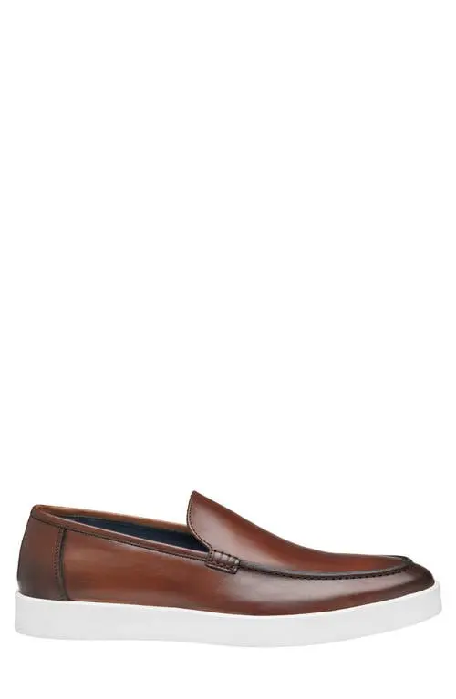Johnston & Murphy Collection Bolivar Moc Toe Slip-on Sneaker - Brown Italian Calfskin