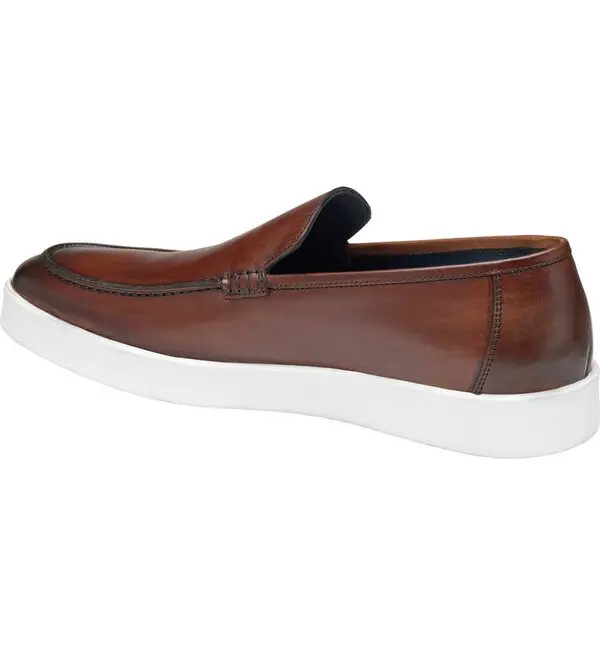 Johnston & Murphy Collection Bolivar Moc Toe Slip-on Sneaker - Brown Italian Calfskin