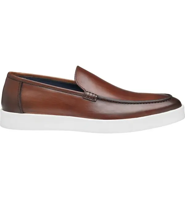 Johnston & Murphy Collection Bolivar Moc Toe Slip-on Sneaker - Brown Italian Calfskin