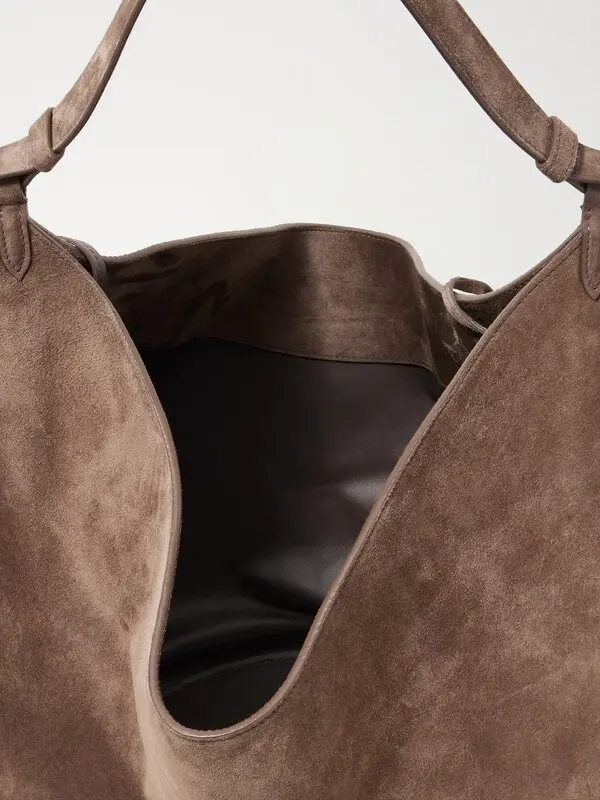 Khaite Lotus Suede Tote - Brown | Editorialist