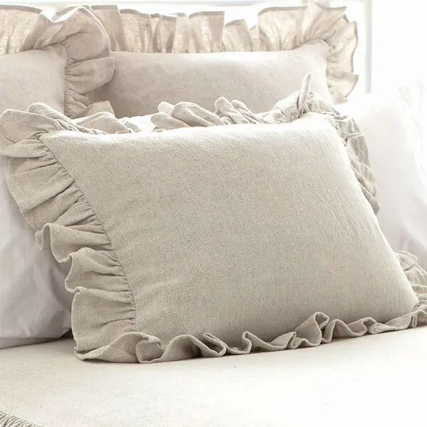 ANNIE SELKE Wilton Ruffle Sham - Neutral