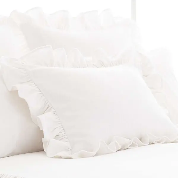 ANNIE SELKE Wilton Ruffle Sham - White