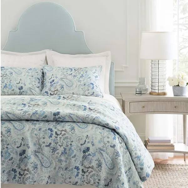 ANNIE SELKE Ines Linen Duvet Cover, Full Queen - Blue
