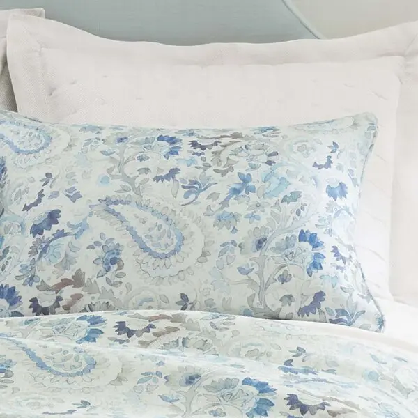 ANNIE SELKE Ines Linen Sham - Blue