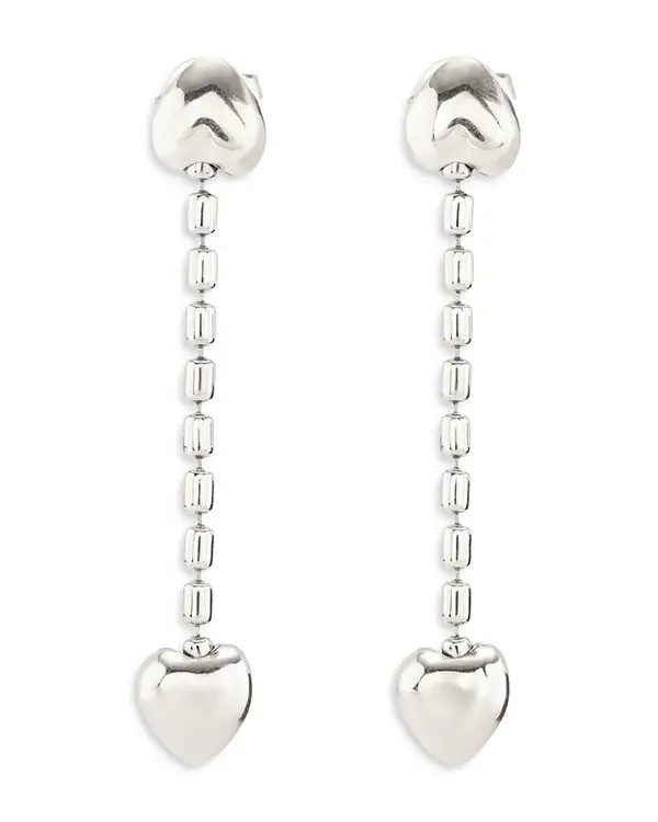 UNODE50 Sterling Plated Dangle Heart Earrings