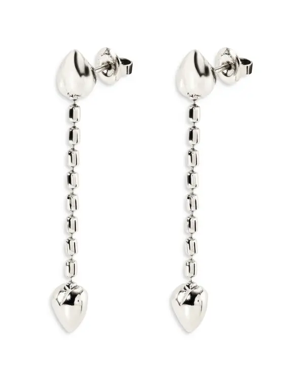 UNODE50 Sterling Plated Dangle Heart Earrings