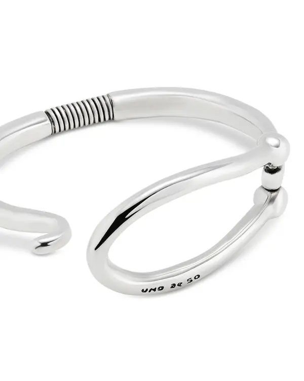 UNODE50 Sterling Plated Rigid Bracelet With Large Link And Inner Spring