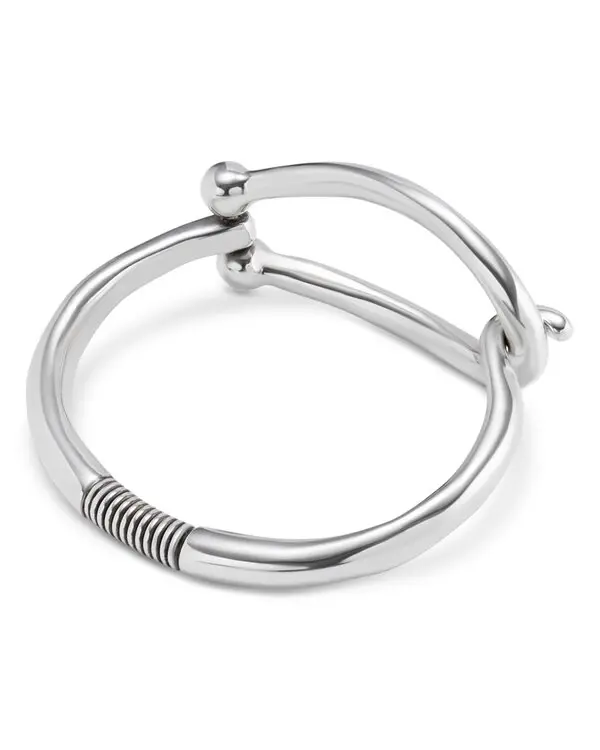 UNODE50 Sterling Plated Rigid Bracelet With Large Link And Inner Spring