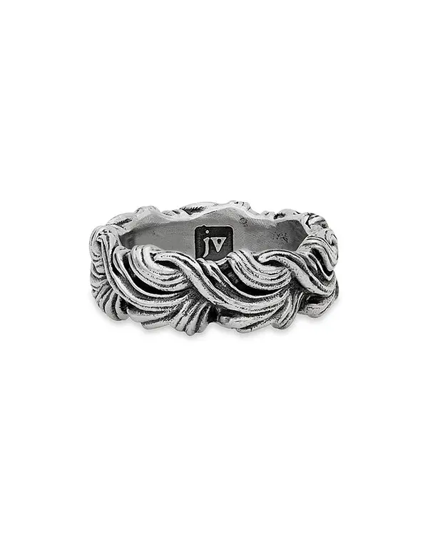 John Varvatos Sterling Gothic Textured Ring - Silver