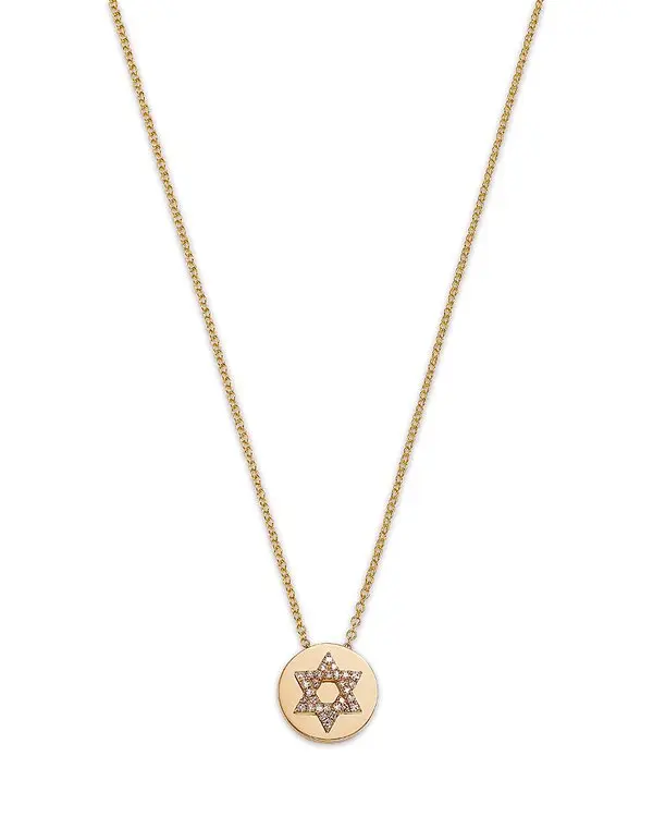 Bloomingdale'S Diamond Star Of David Pendant Necklace - Gold