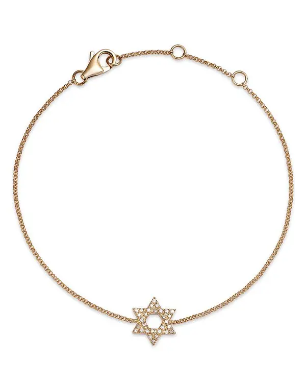 Bloomingdale'S Diamond Star Of David Chain Bracelet - Gold