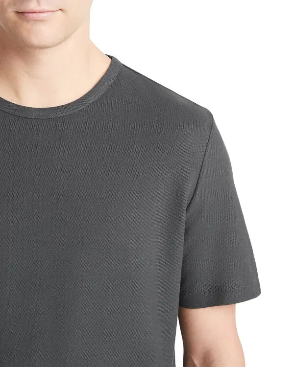 Vince Pima Cotton Pique Tee - Soft Black