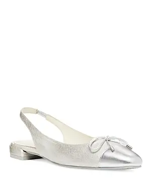 STUART WEITZMAN Sleek Bow Pointed Toe Slingback Flats
