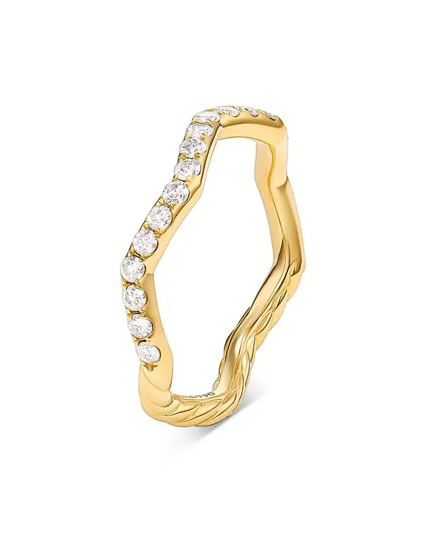 David Yurman Stax Zig Zag Diamond Ring - Gold