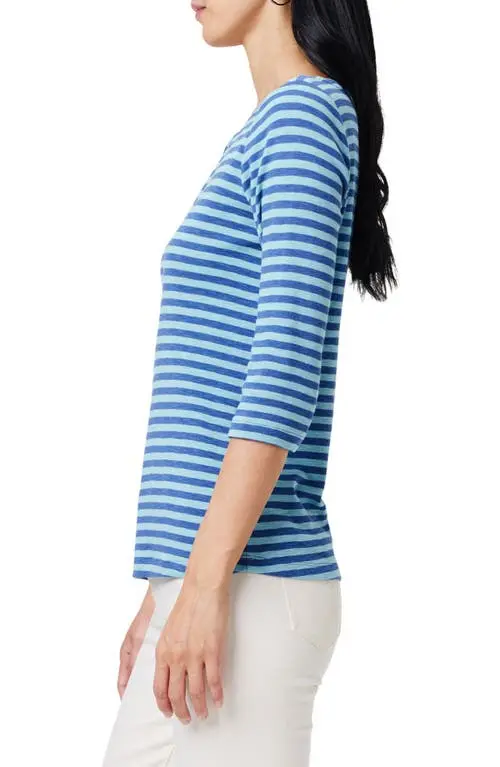NIC+ZOE Stripe Boat Neck Cotton T-shirt
