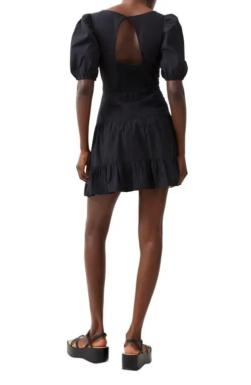 French Connection Cutout Back Puff Sleeve Minidress - 01-black
