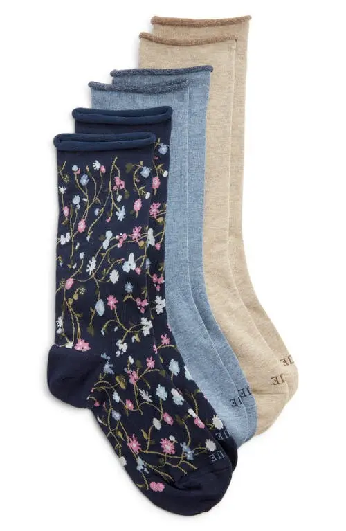 Hue Socks 3-pack - Navy Ditsy