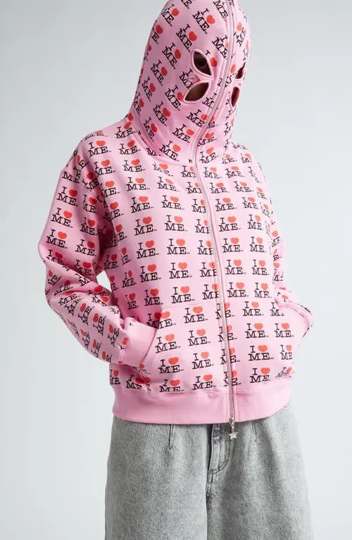 Ashley Williams I Heart Me Butterfly Cotton Blend Hoodie In Pink