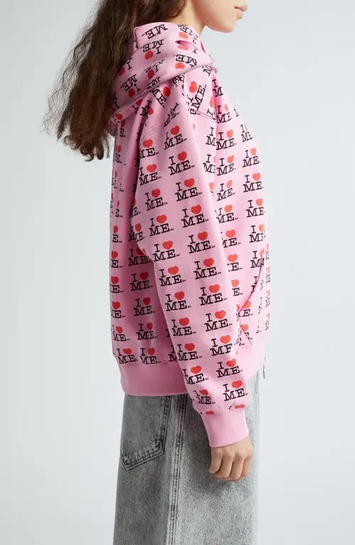 Ashley Williams I Heart Me Butterfly Cotton Blend Hoodie In Pink