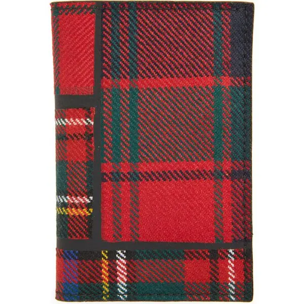Comme Des Garçons Tartan Patchwork Card Case - Red