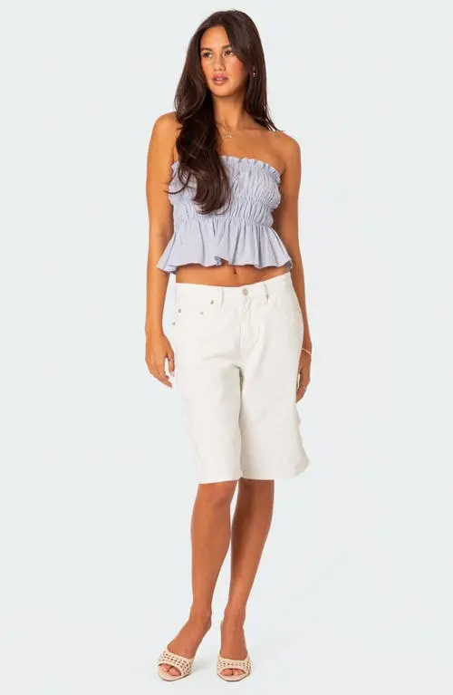 EDIKTED Katherine Smocked Crop Top