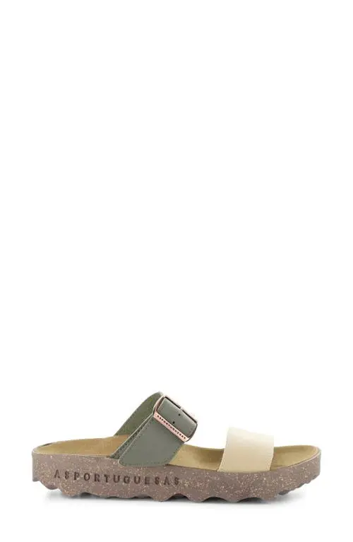 Fly London Coly Platform Slide Sandal - 024 Khaki/sand