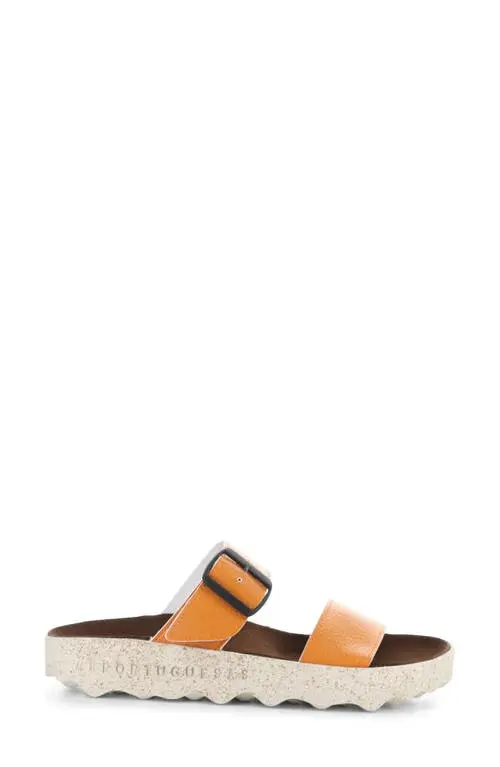 Fly London Coly Platform Slide Sandal - Orange Eco Faux Leather