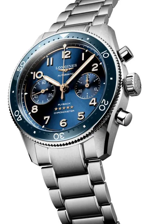 LONGINES Spirit Flyback Chronograph Bracelet Watch - Blue