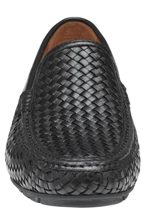 Johnston & Murphy Collection Baldwin Woven Leather Driving Shoe - Black Sheepskin