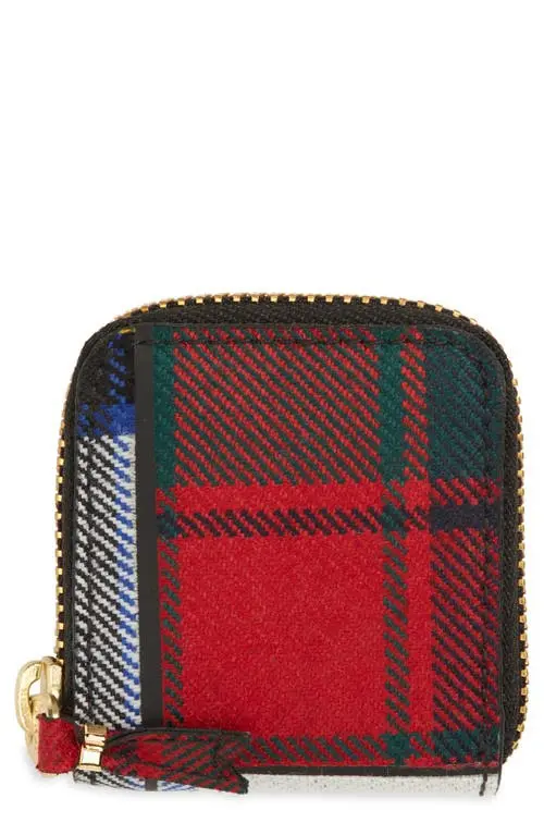 Comme Des Garçons Tartan Patchwork Zip Wallet - Red