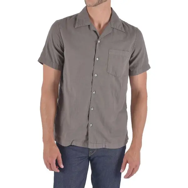 HIROSHI KATO The Wrench Solid Double Gauze Camp Shirt - Charcoal
