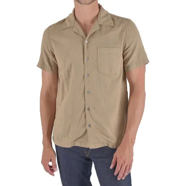 HIROSHI KATO The Wrench Solid Double Gauze Camp Shirt - Sand