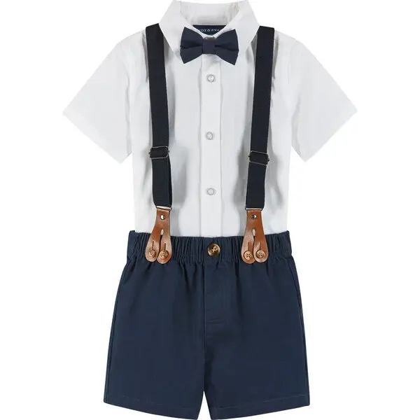 Andy & Evan Shirt, Suspenders, Shorts And Bow Tie Set