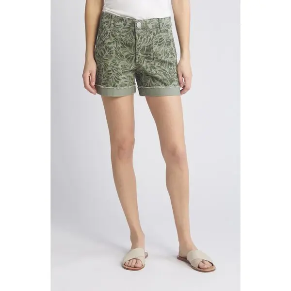 Wit & Wisdom Print Patch Pocket High Waist Twill Shorts