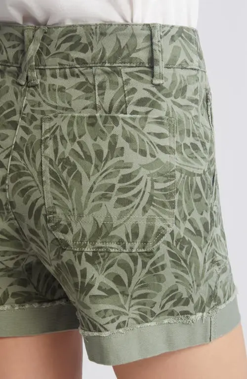 Wit & Wisdom Print Patch Pocket High Waist Twill Shorts