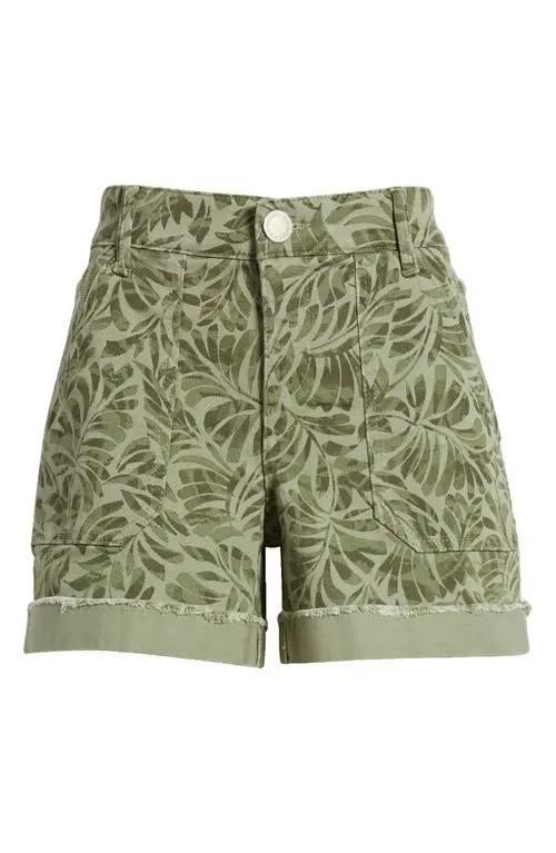 Wit & Wisdom Print Patch Pocket High Waist Twill Shorts