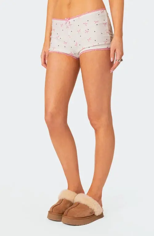 EDIKTED Pointelle Trim Micro Shorts