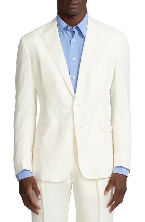 Ralph Lauren Purple Label Hadley Silk & Linen Canvas Sport Coat - Classic Cream