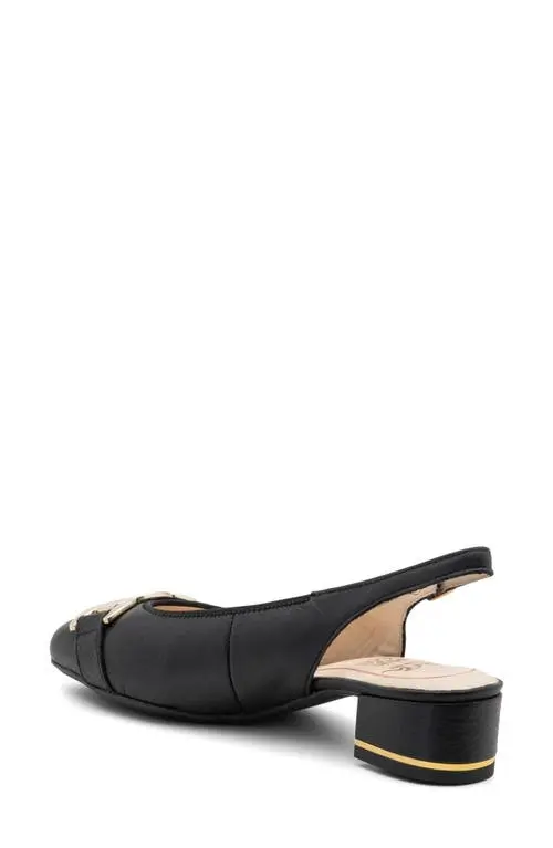 ARA Gallant Slingback Pumps - Black Leather