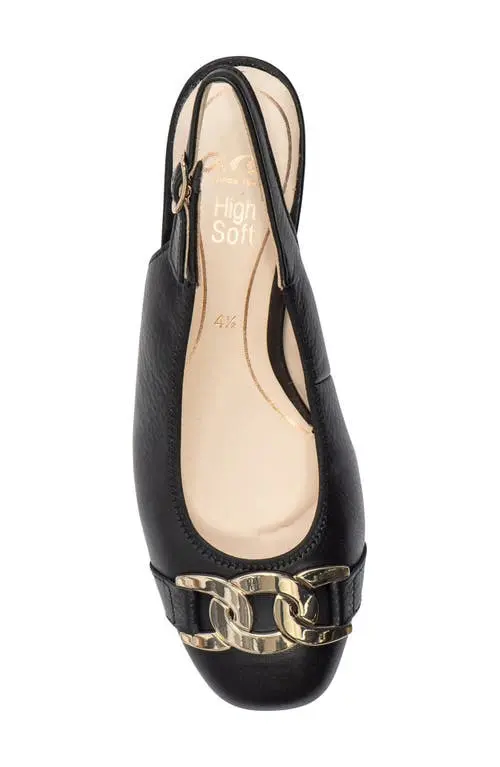 ARA Gallant Slingback Pumps - Black Leather