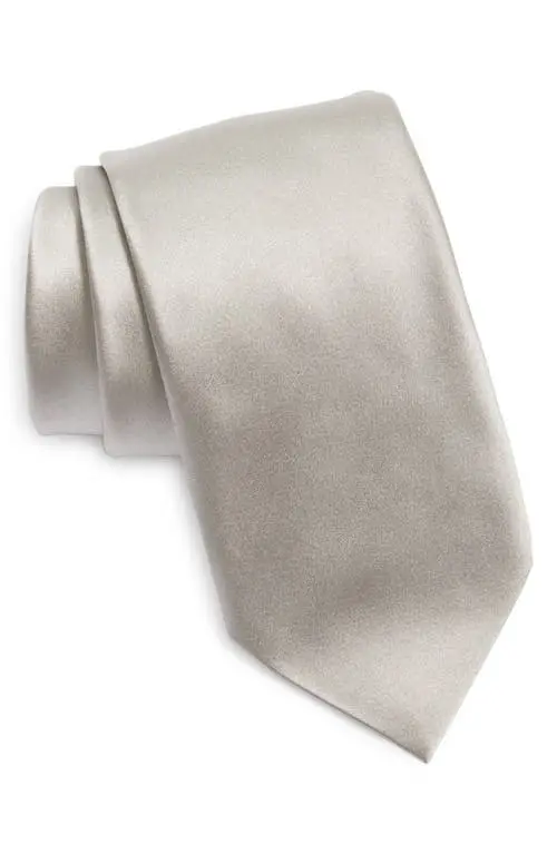 Zegna Solid Mulberry Silk Tie - Grey