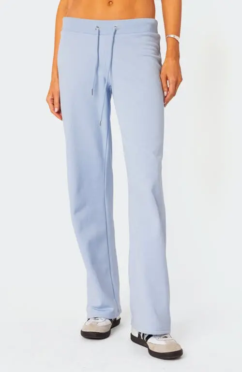 EDIKTED Quinn Cotton Blend Straight Leg Sweatpants - Light-blue