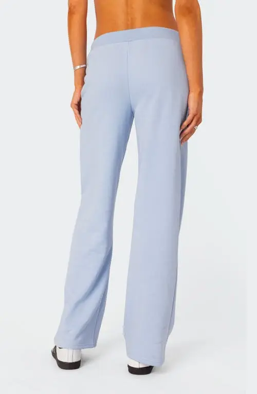 EDIKTED Quinn Cotton Blend Straight Leg Sweatpants - Light-blue